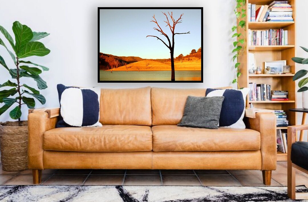 Sunset Orange Glow Tree Lake Eildon Victoria Drought Printable ...