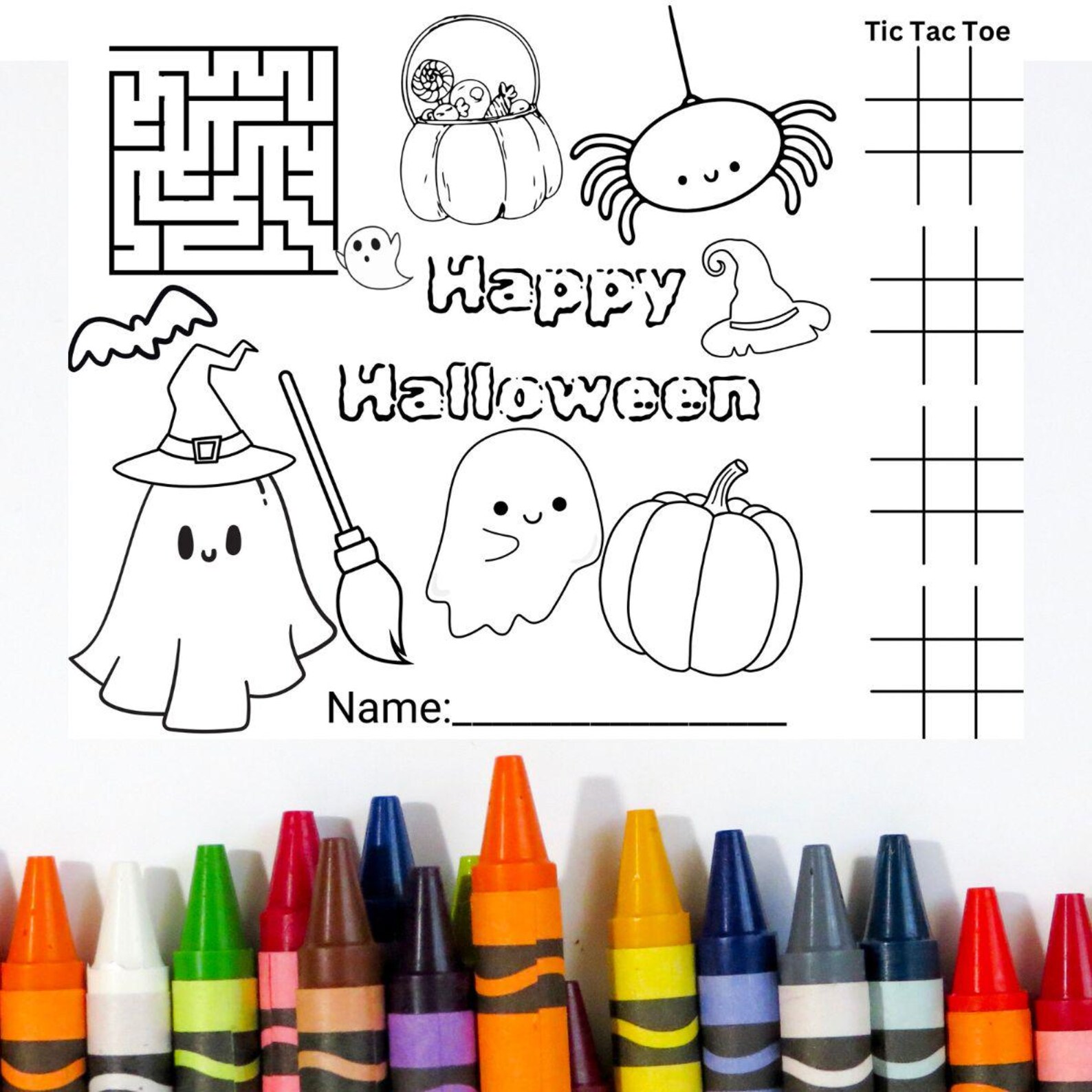 Kids Halloween Coloring Activity Sheet, Instant Download Coloring Page ...