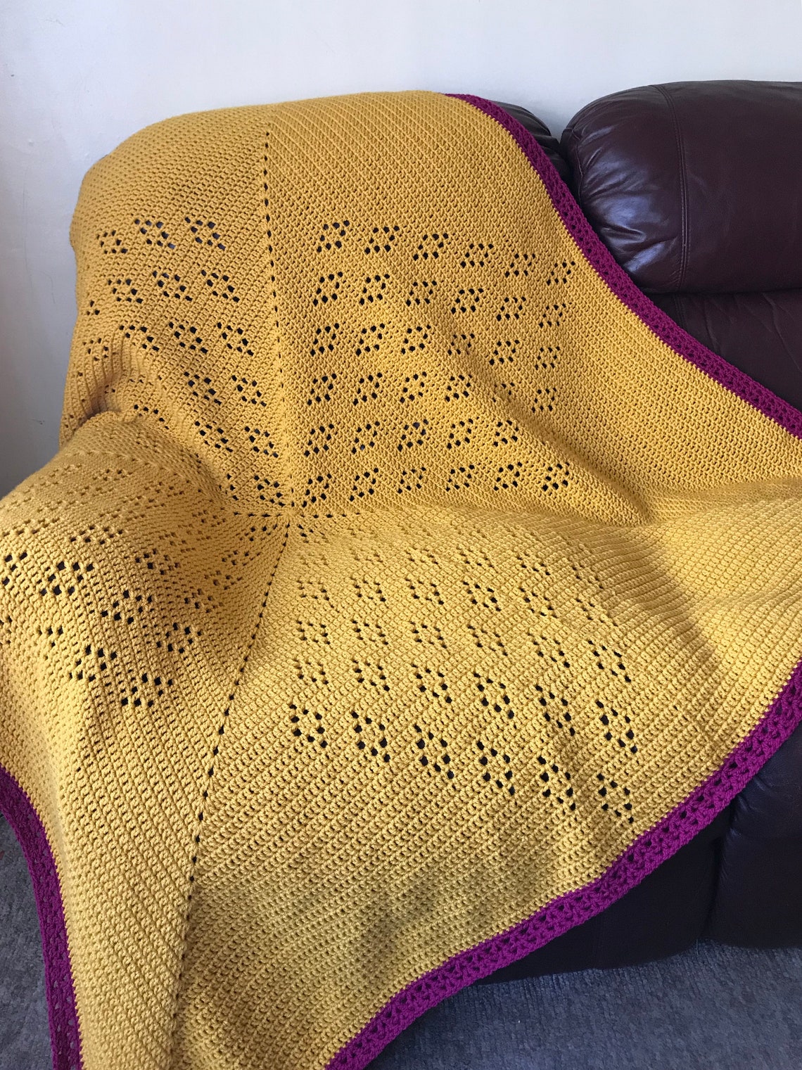 Chasing Diamonds Blanket Filet Crochet Blanket Pattern - Etsy UK