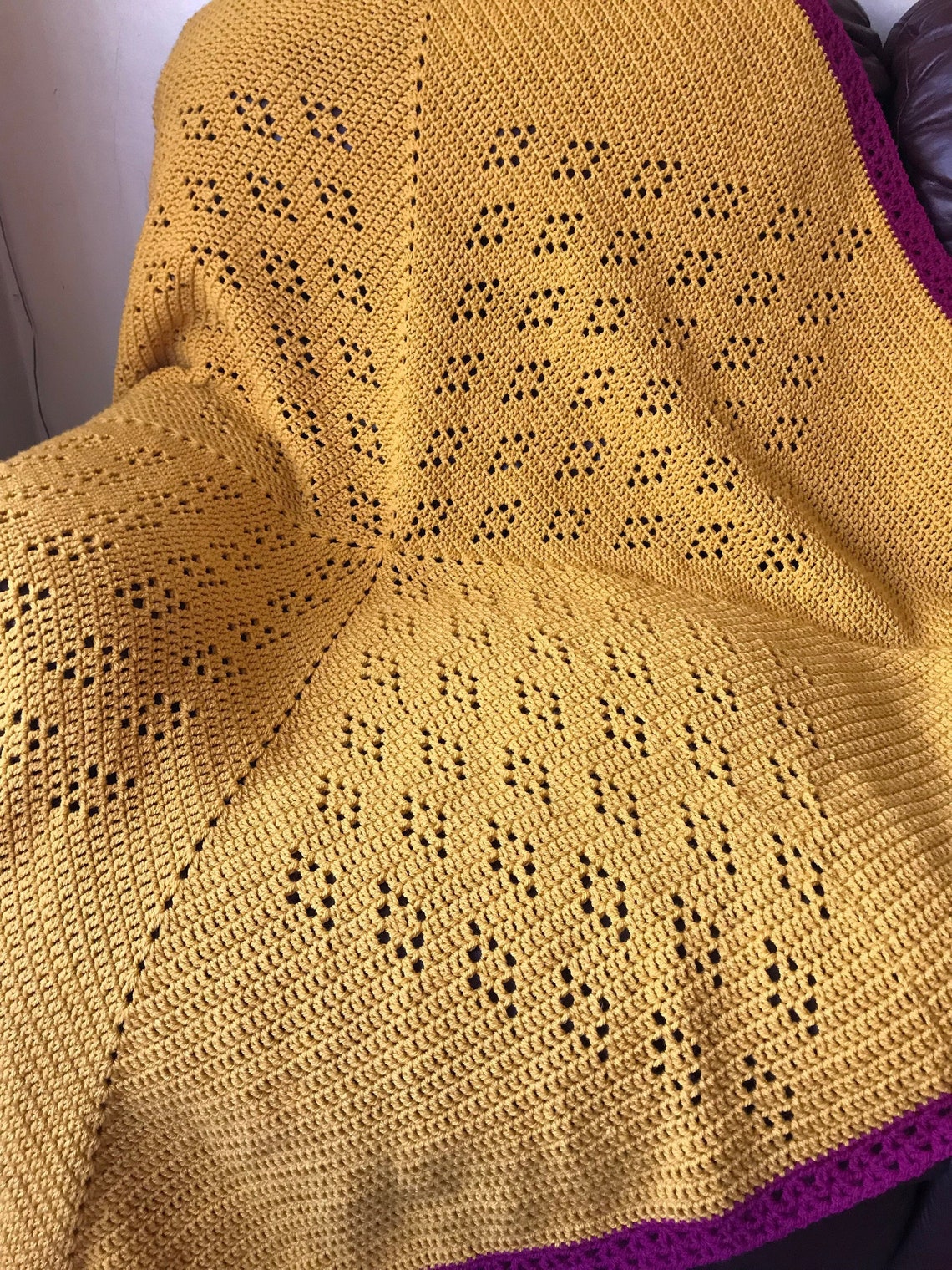 Chasing Diamonds Blanket Filet Crochet Blanket Pattern - Etsy UK