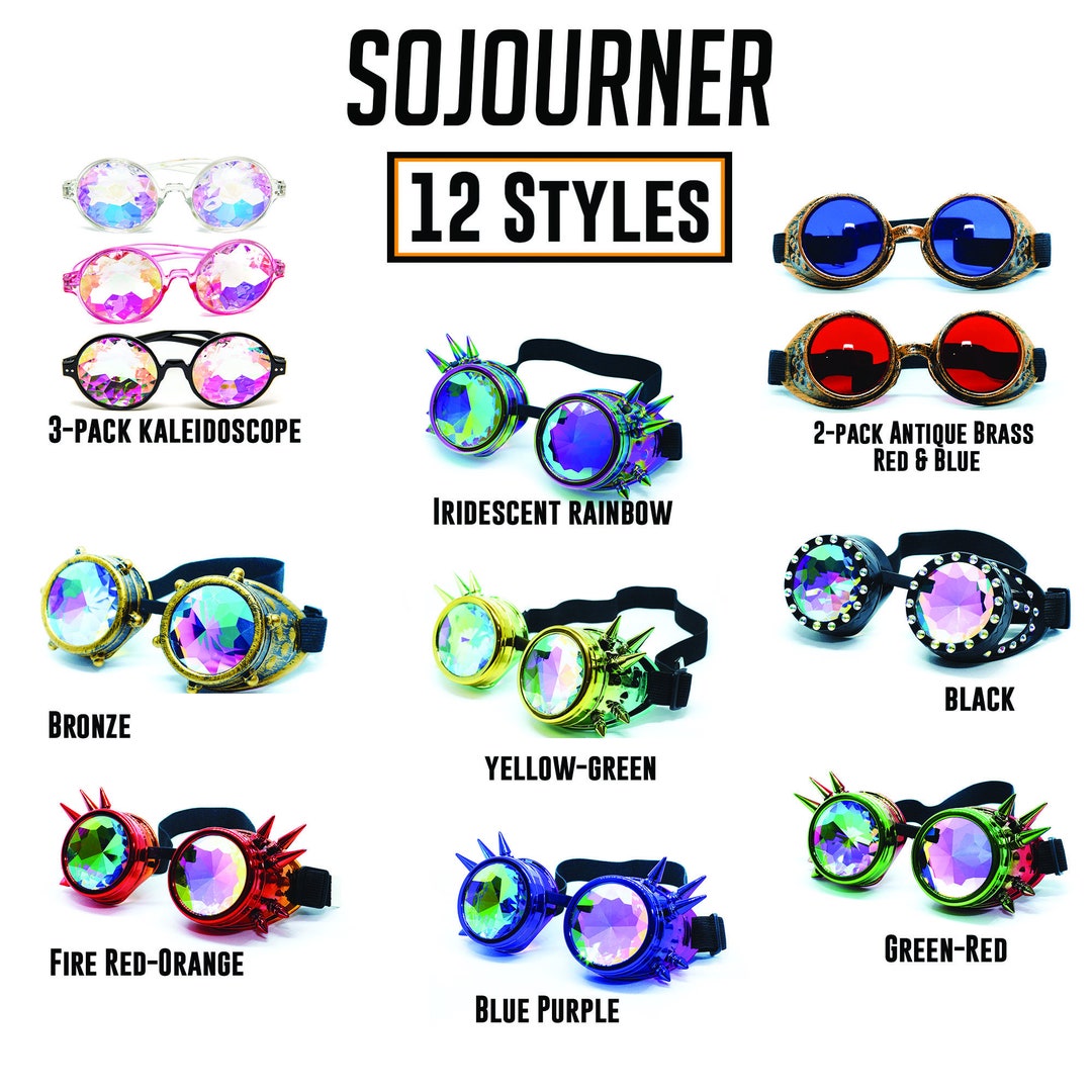 Kaleidoscope Rave Goggles: Trippy Steampunk Cosplay Glasses - Etsy