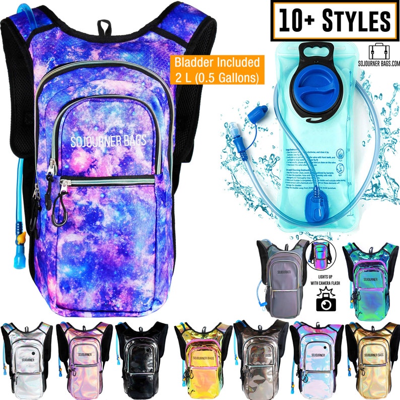 Rave Hydration Pack Backpack 2L Water Bladder Included for | Etsy