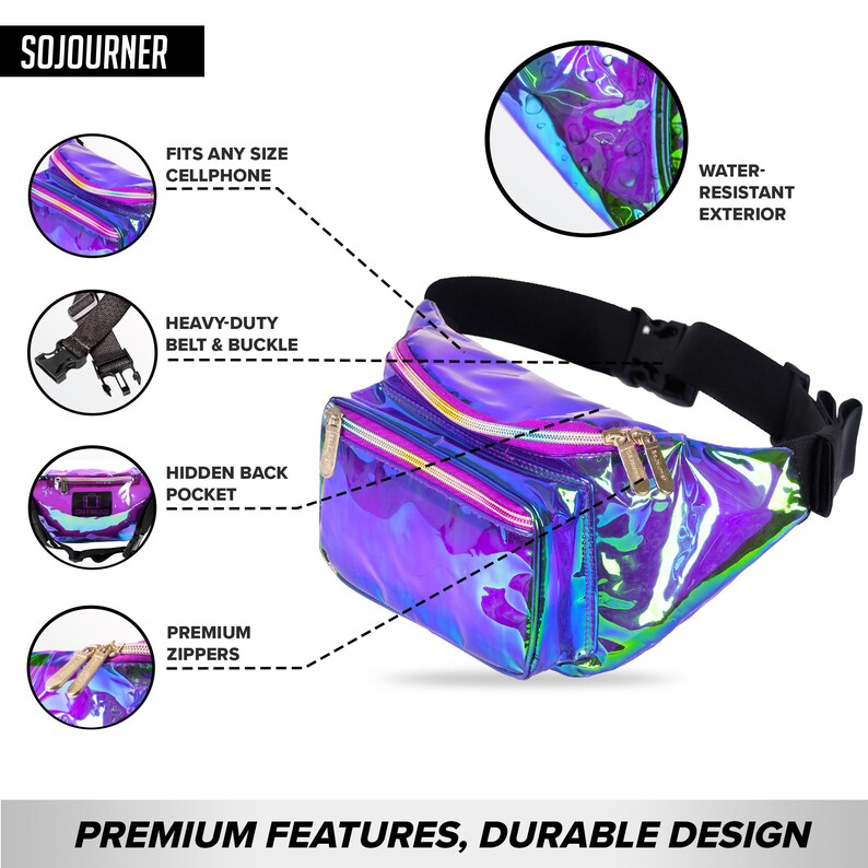 Rave Holographic Fanny Pack Packs for Festival Women Men - Etsy