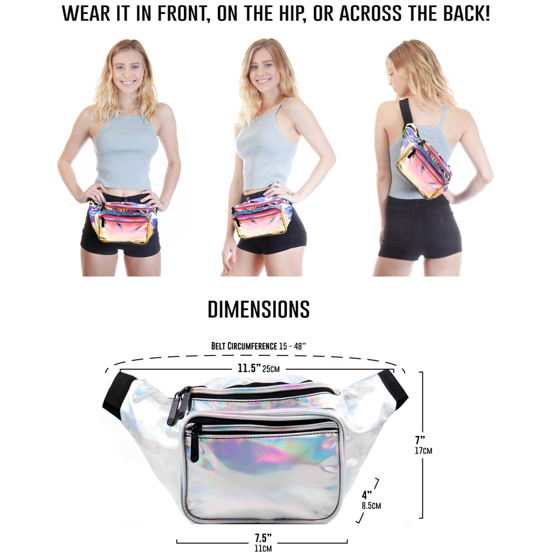 Rave Holographic Fanny Pack Packs for Festival Women Men - Etsy