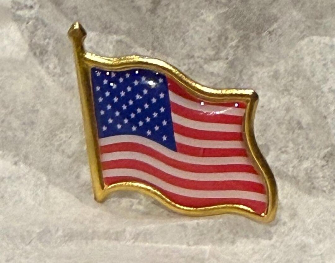 Patriotic American Flag Enamel Pin - Etsy