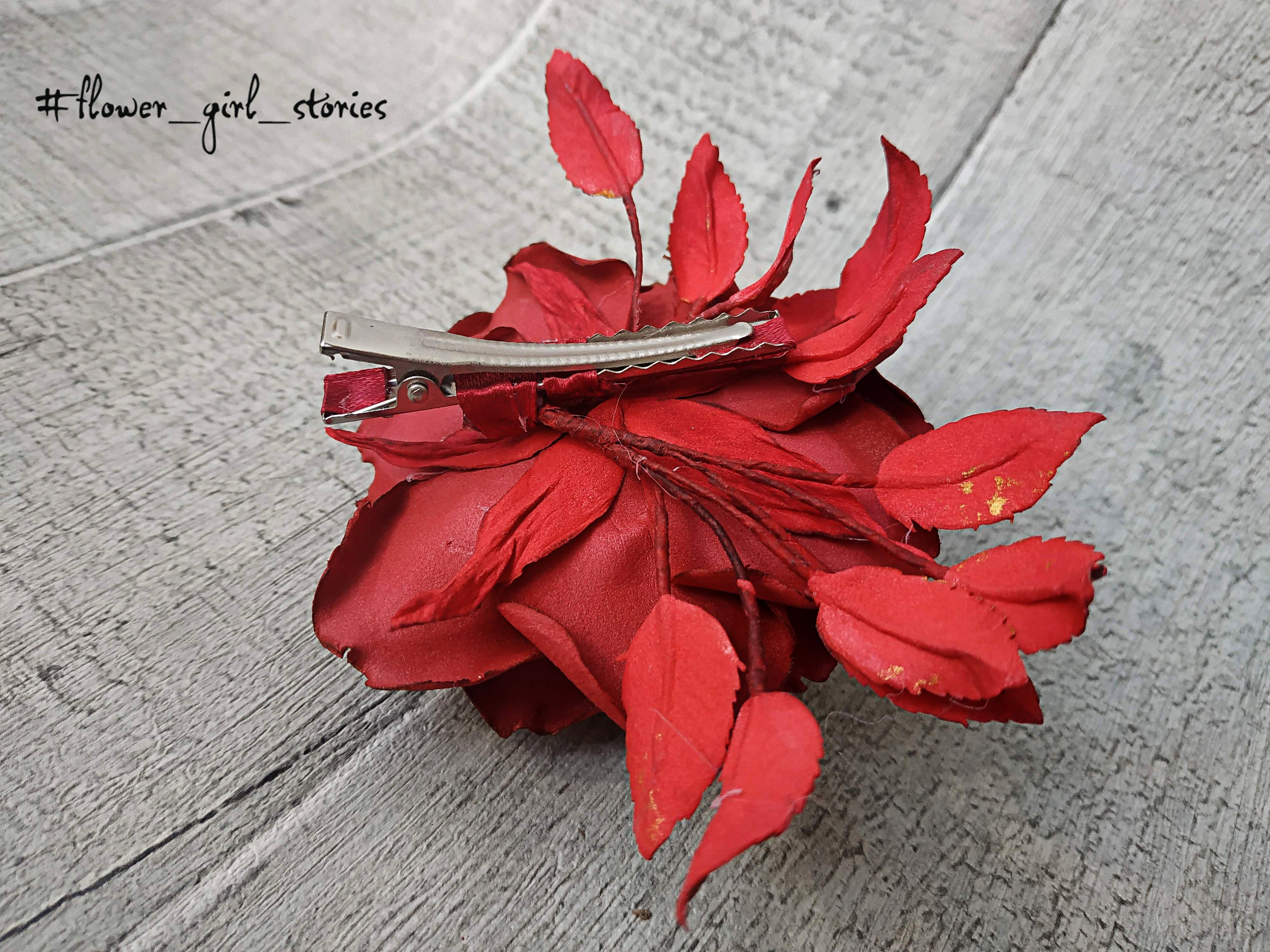Red Rose Hair Clip, Flower Hairclip, Red Rose for Hair, Large Red ...