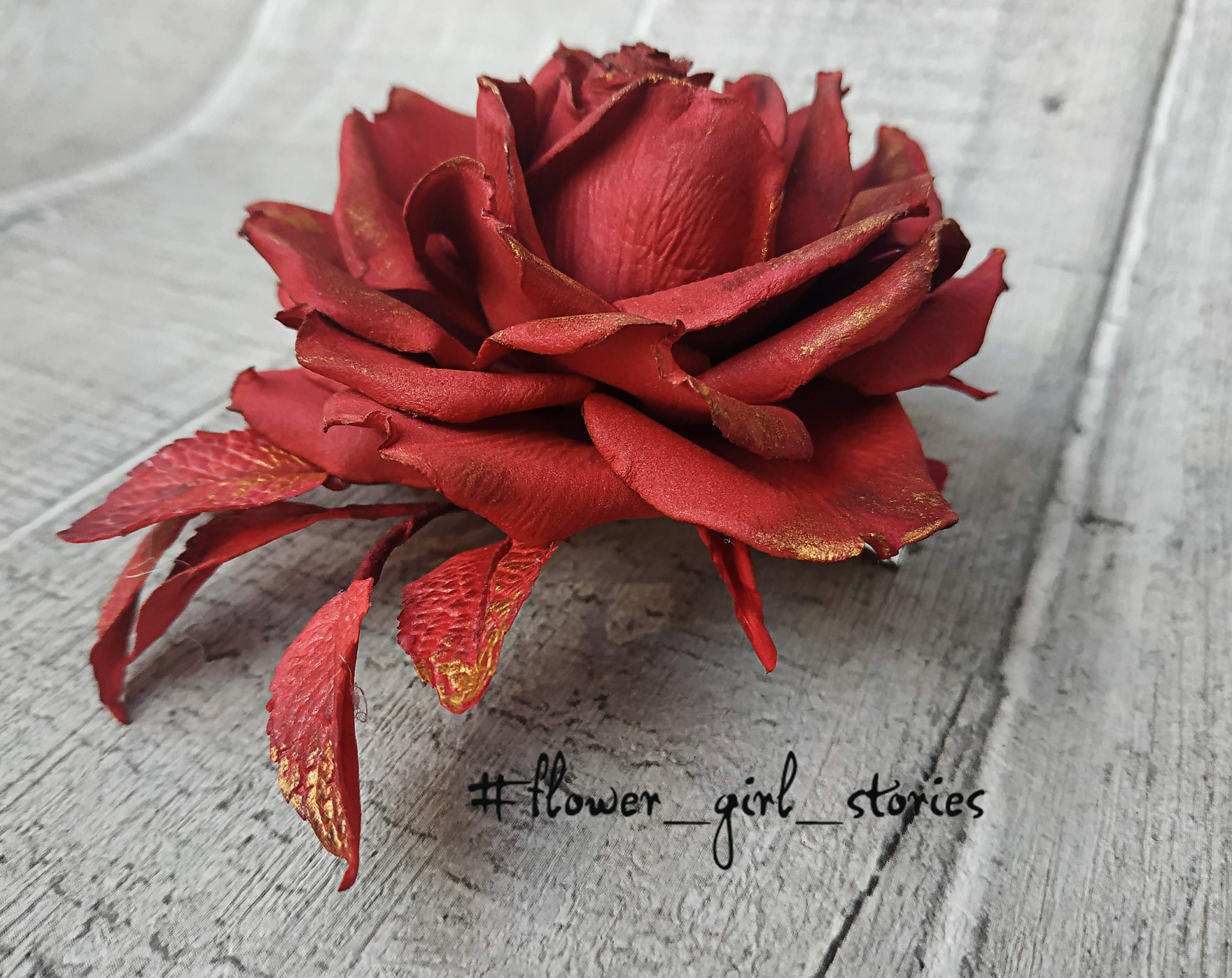 Red Rose Hair Clip, Flower Hairclip, Red Rose for Hair, Large Red ...