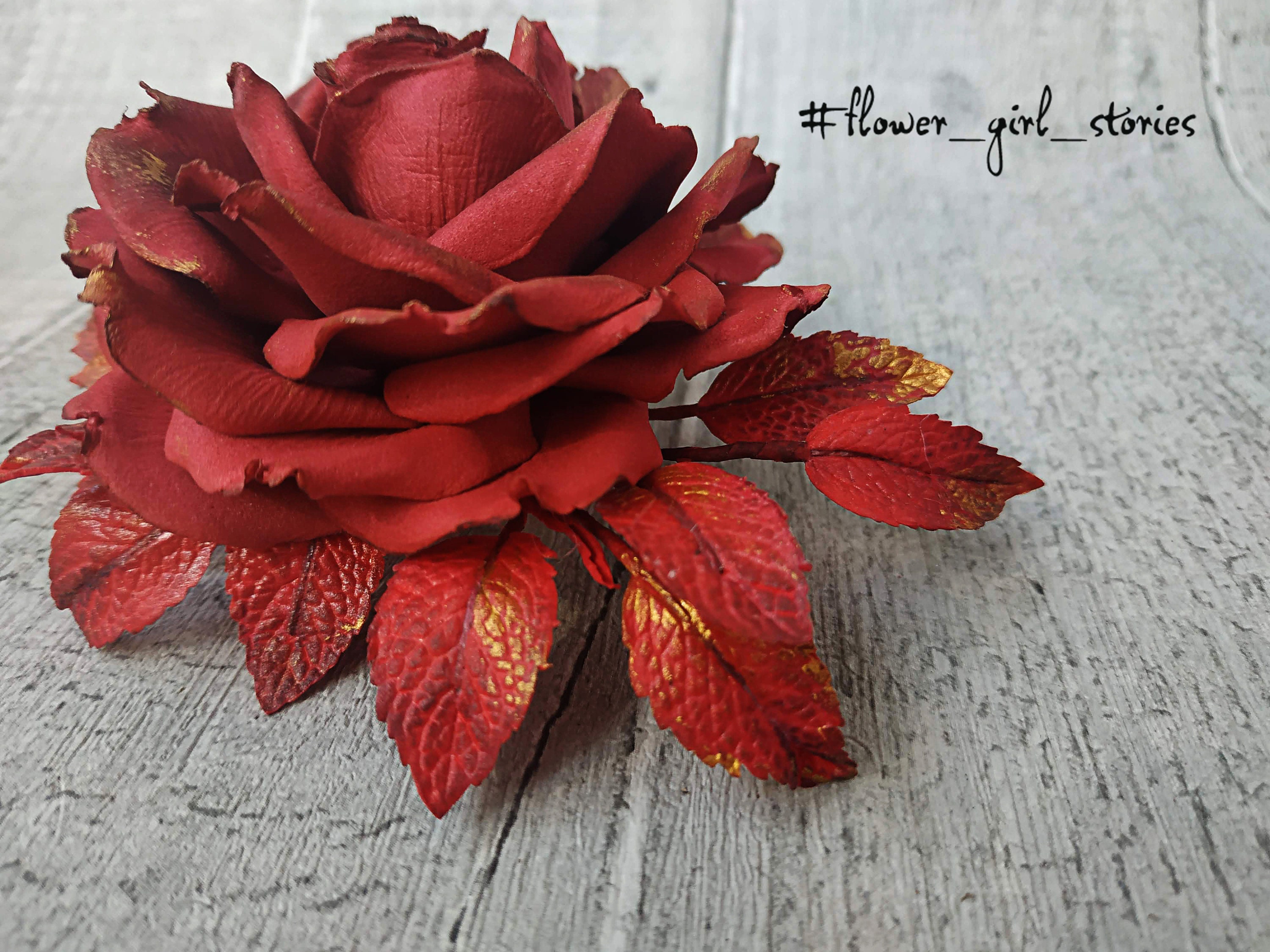 Red Rose Hair Clip, Flower Hairclip, Red Rose for Hair, Large Red ...