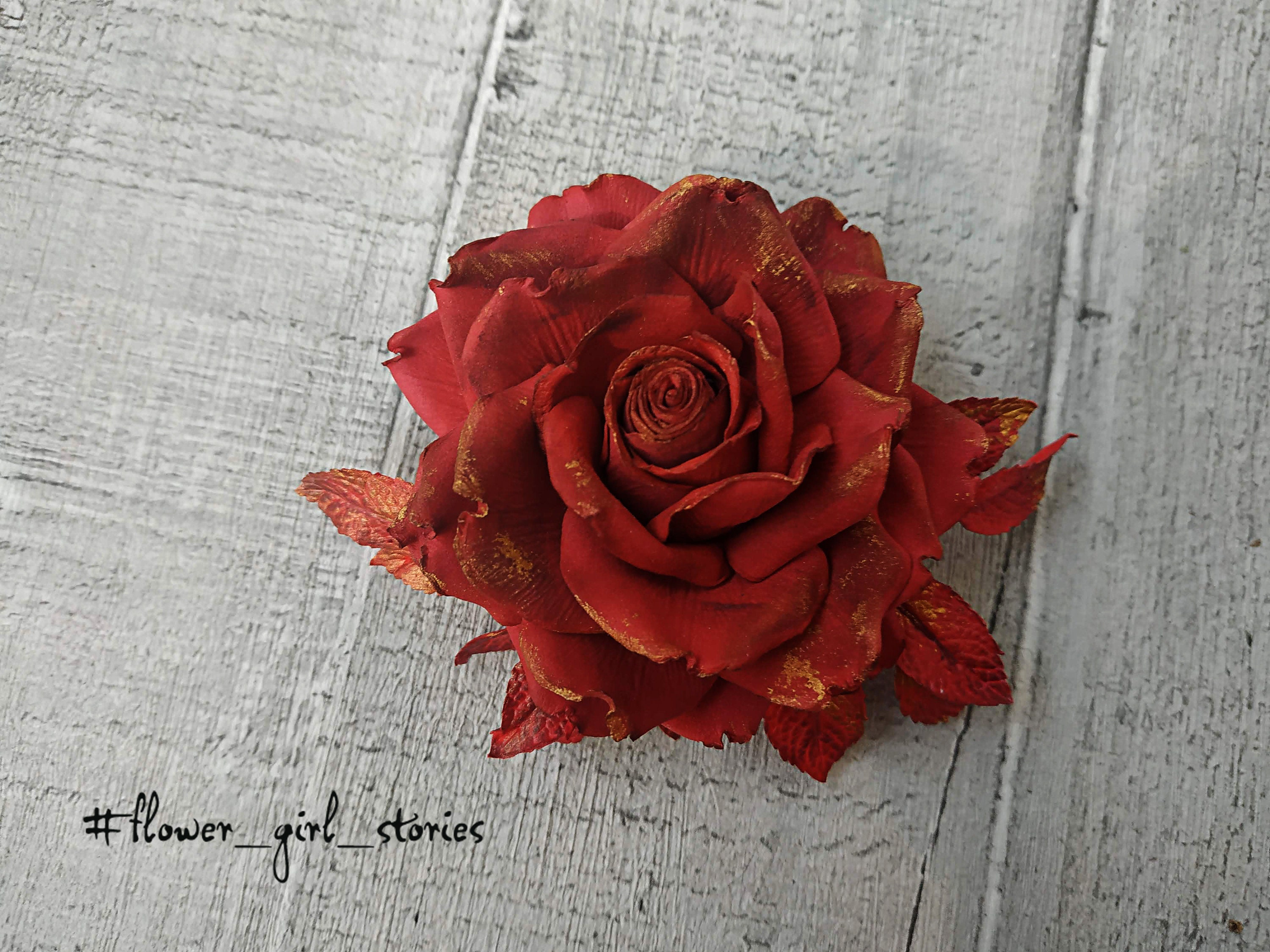 Red Rose Hair Clip, Flower Hairclip, Red Rose for Hair, Large Red ...