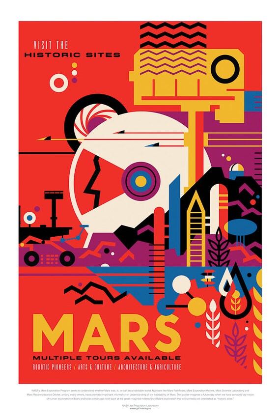 Affiche / Poster NASA Mars Curiosity | Etsy