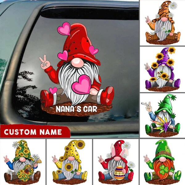Gnome Car Decal - Etsy