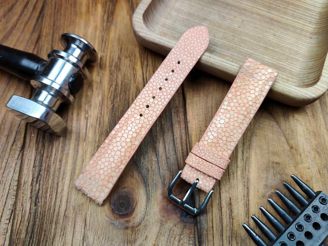 ANY MODIFICATION Stingray Peach Bespoke Leather Band, Only Hand ...