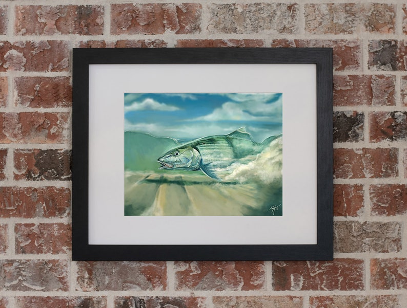 Bonefish on Flat Digital Painting / Giclee Prints / Fly - Etsy