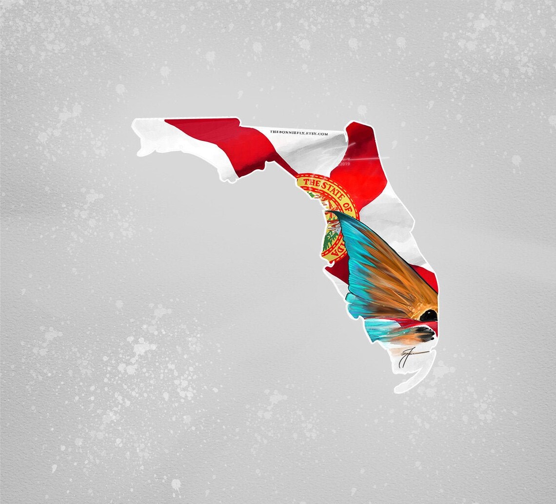 Florida Redfish 3M Decal / Inshore Fishing State Flag Stickers - Etsy