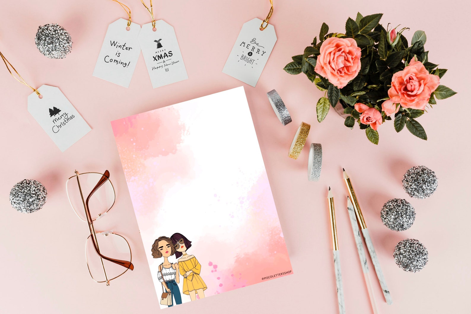 BFF Printable letter paper Digital A4 and A5 paper - Etsy España