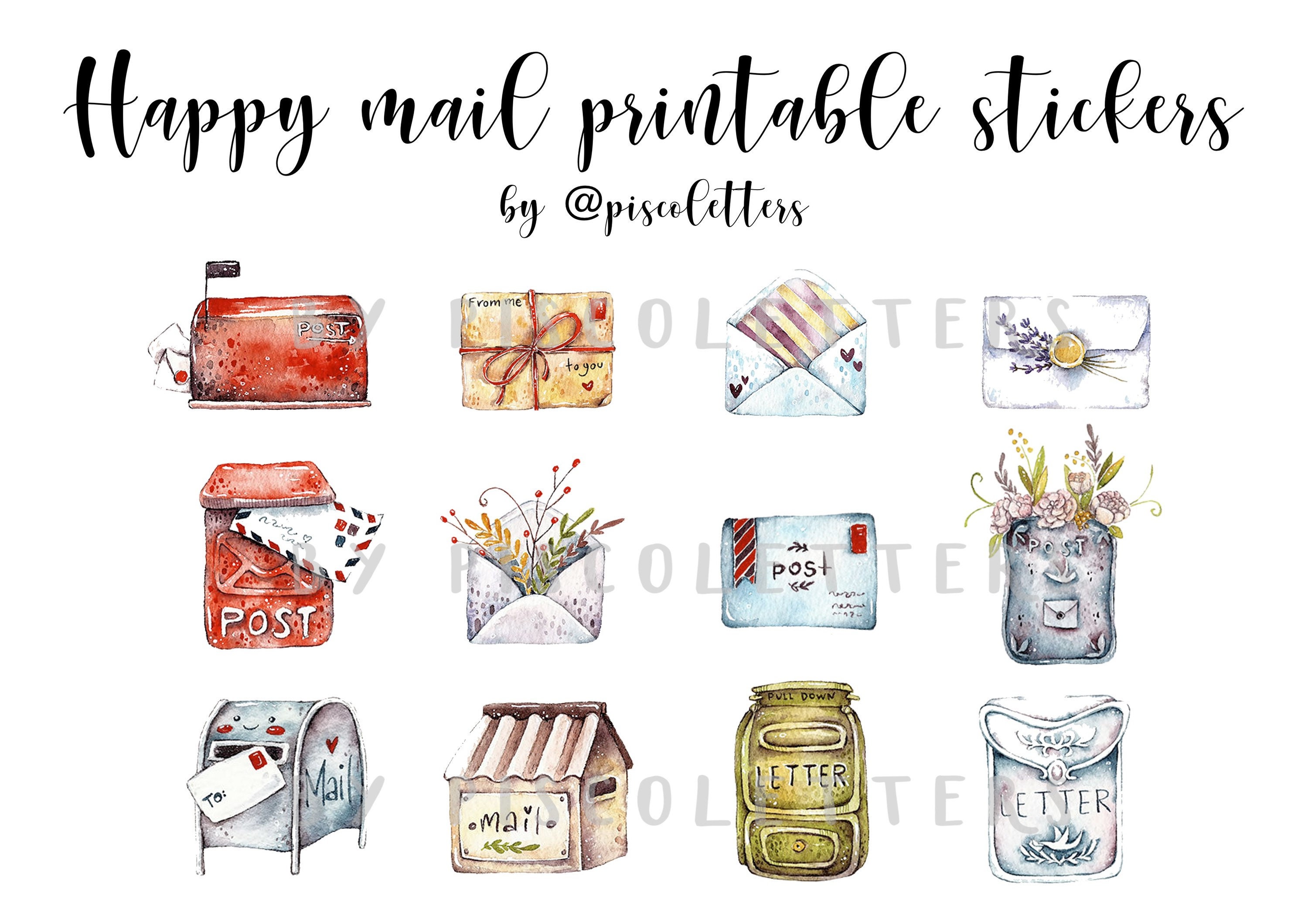 Happy Mail Printable stickers Planner stickers Happy Mail | Etsy