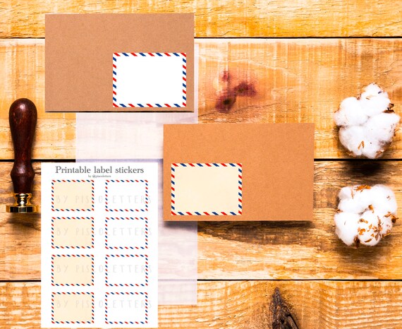 Printable Stickers Airmail Label Stickers Vintage Address | Etsy