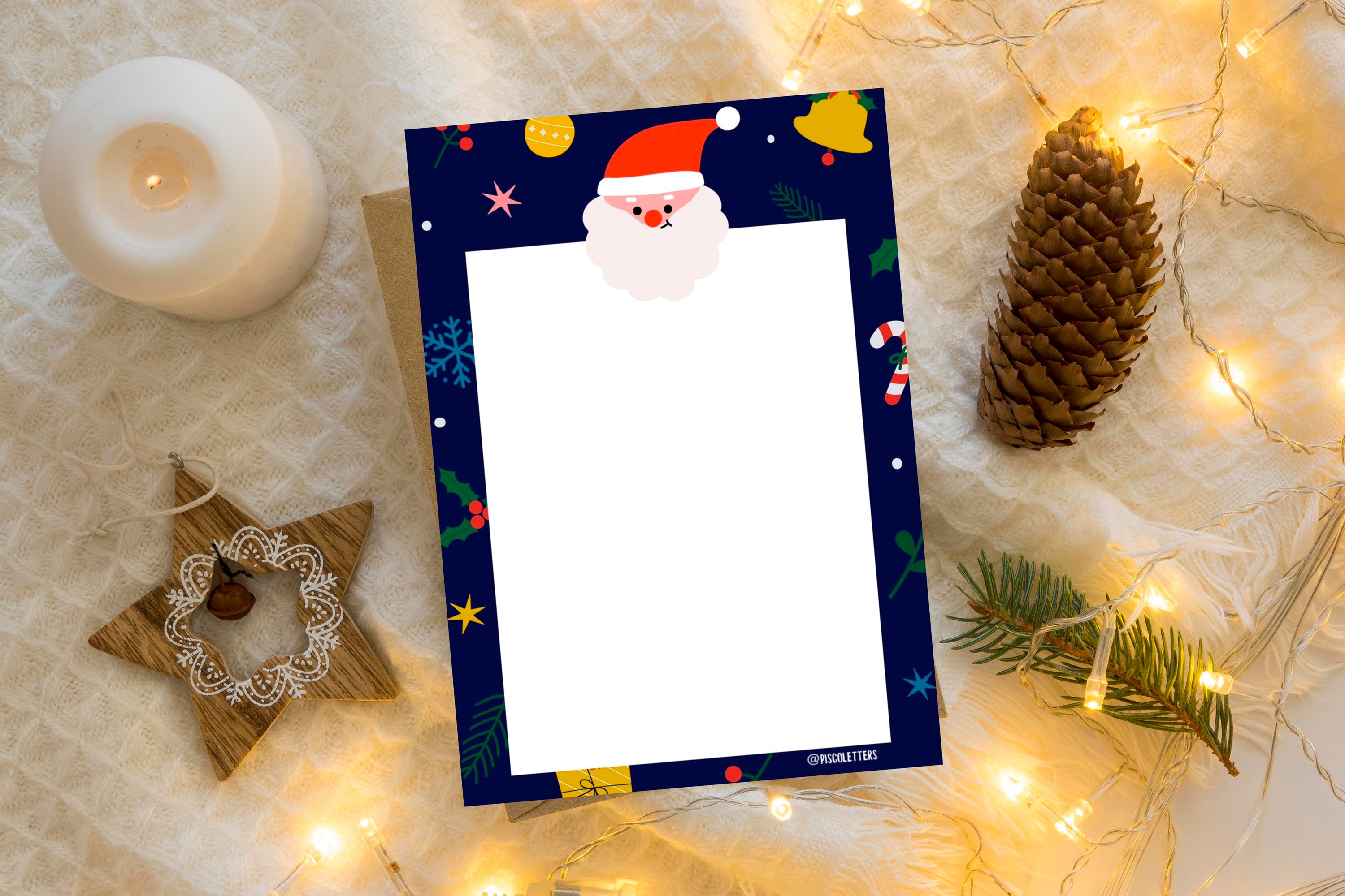 Santa Printable Letter Paper Digital A4 and A5 Paper | Etsy