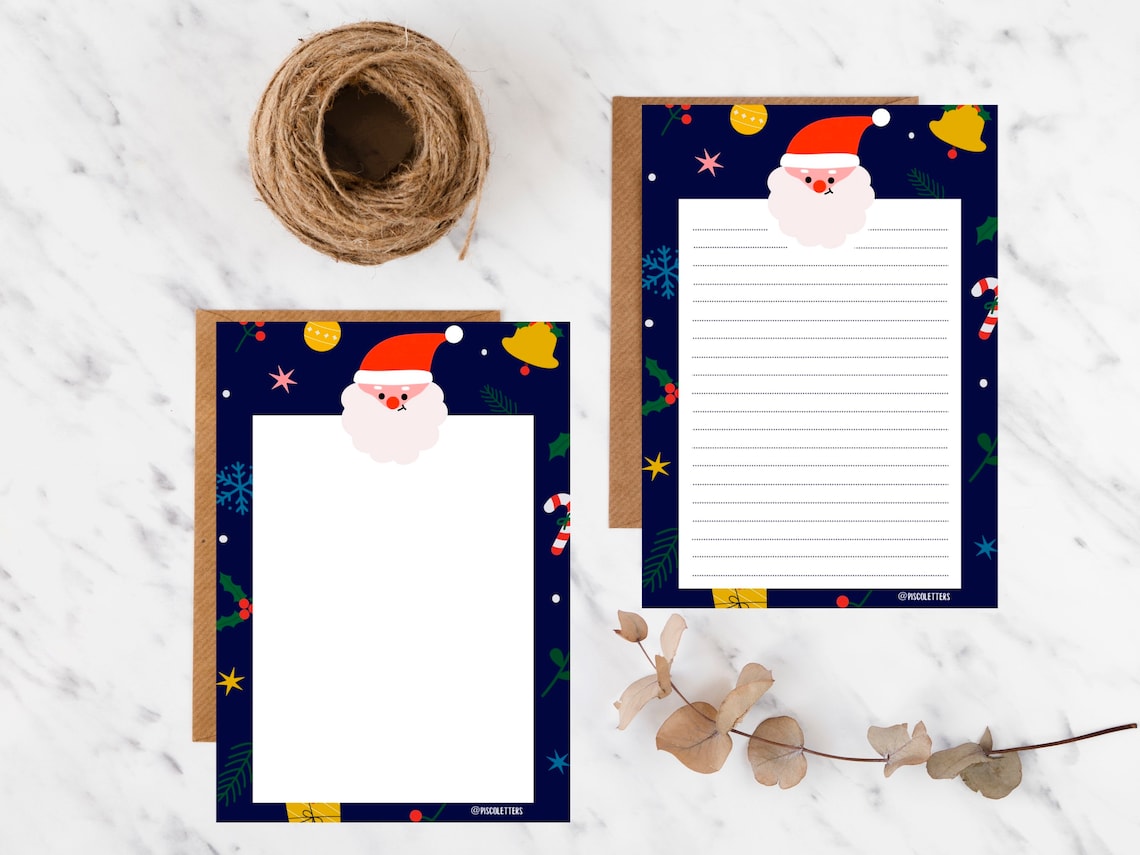 Santa Printable Letter Paper Digital A4 and A5 Paper | Etsy