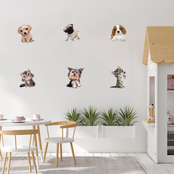 Dogs and Cats Wall Stickers - Etsy