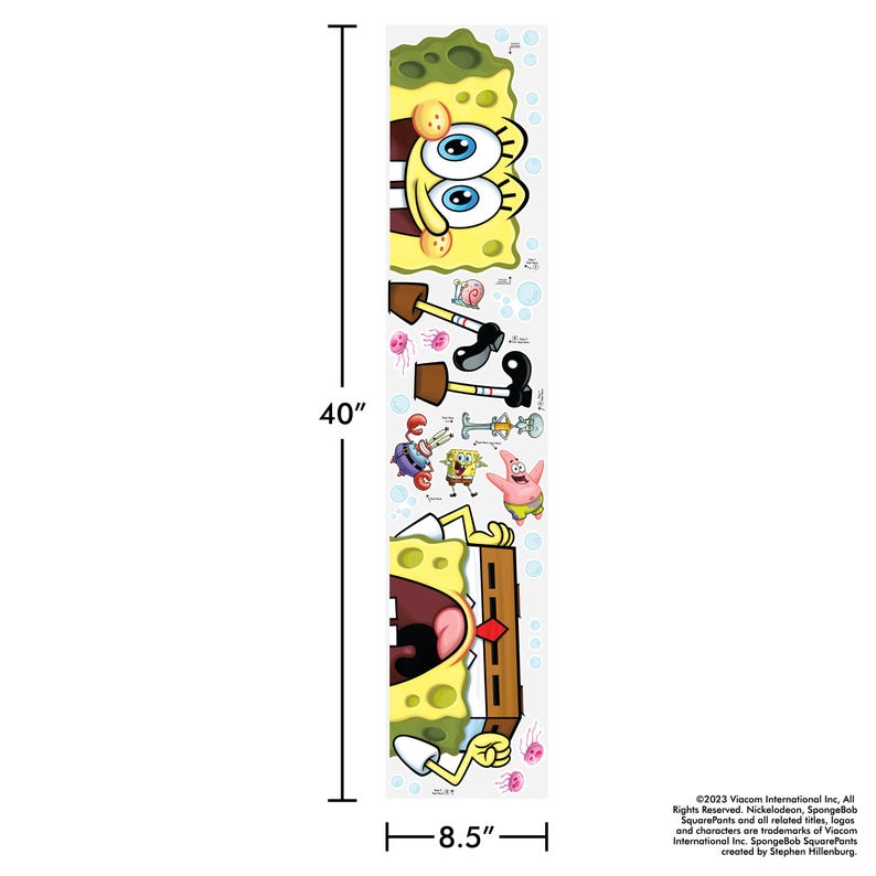 Spongebob Squarepants Nickelodeon Licensed Wall Decals Peel and Stick ...