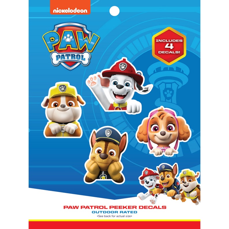 Paw Patrol Decals - Chase, Skye, Rubble, Marshall Stickers for Kids and ...