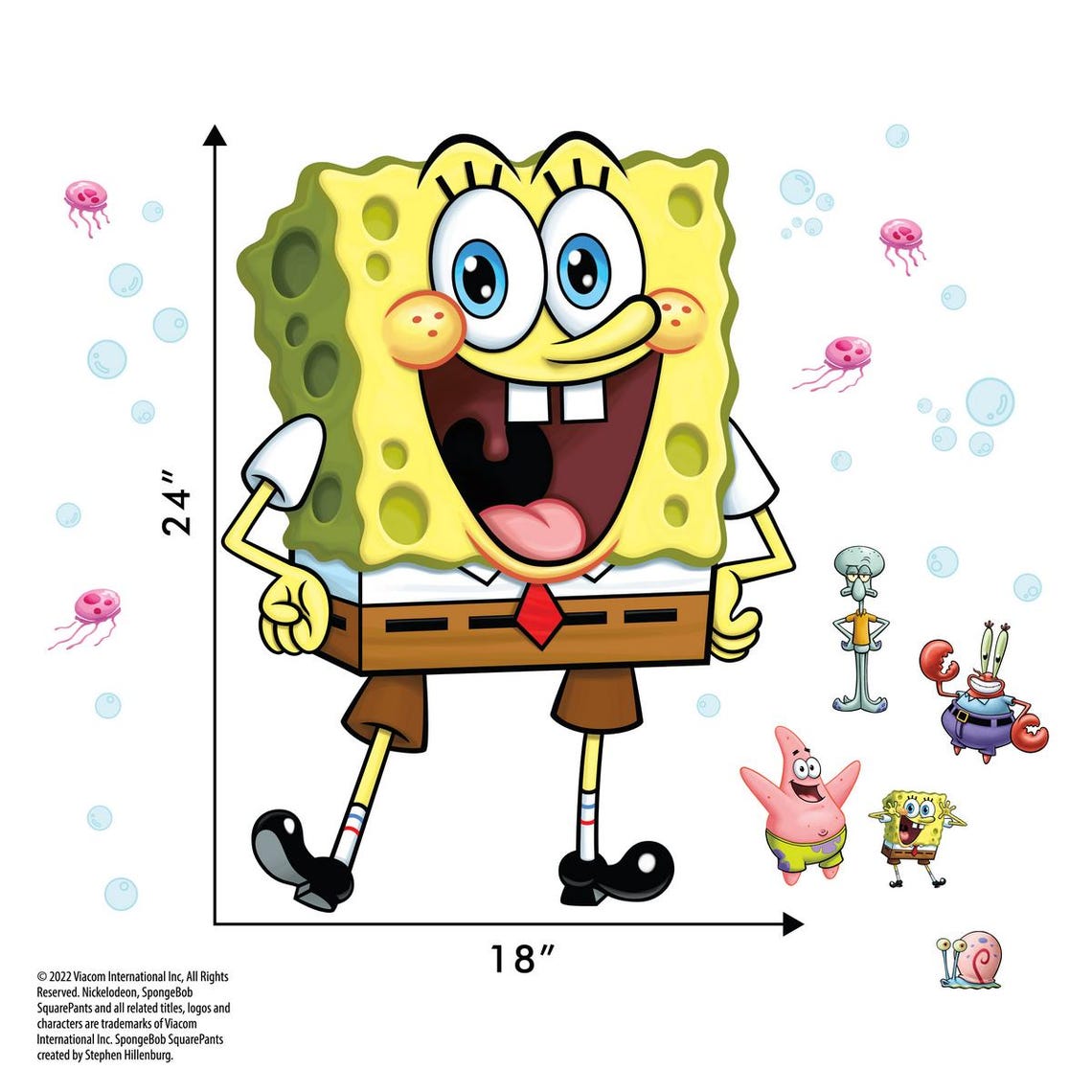 Spongebob Squarepants Nickelodeon Licensed Wall Decals Peel and Stick ...