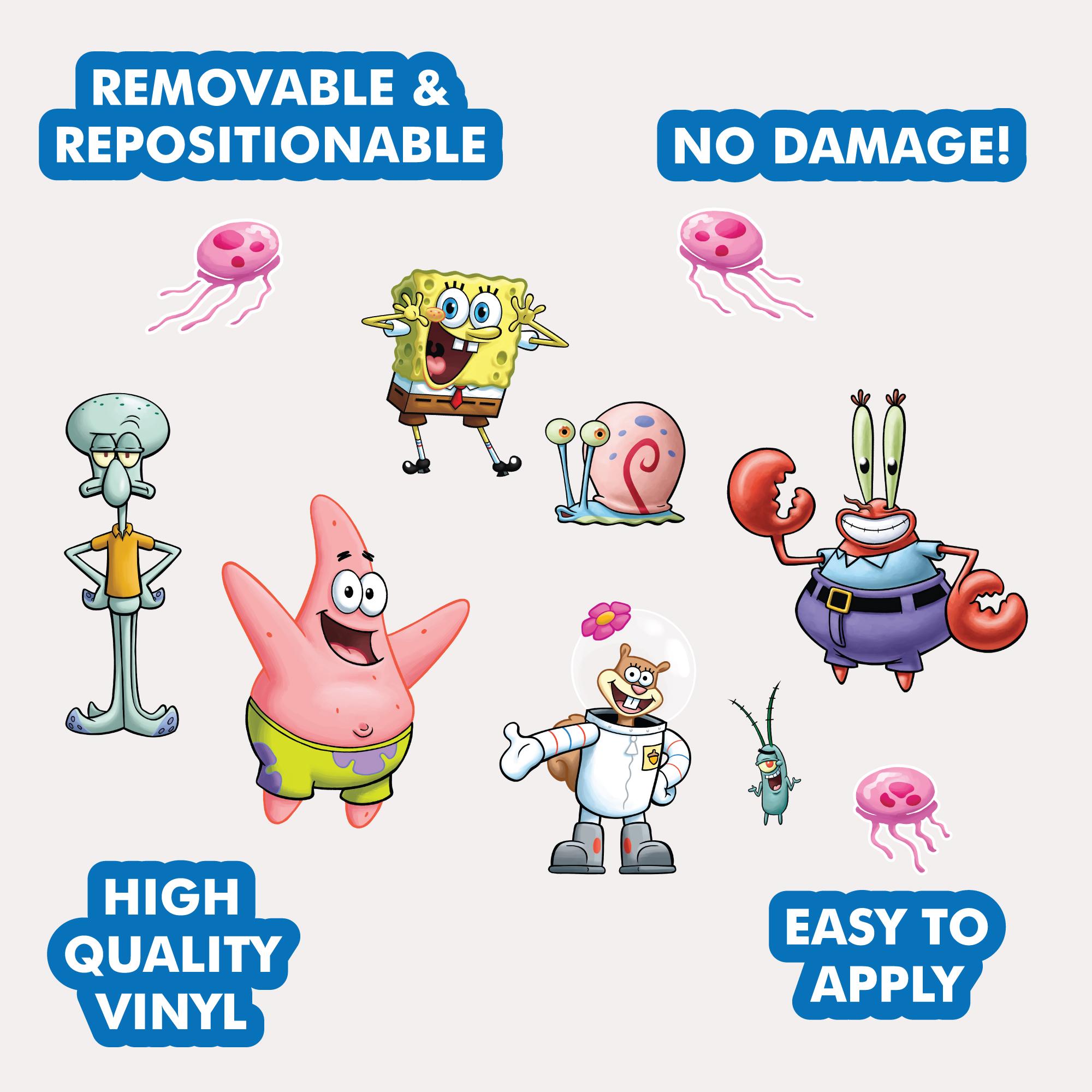 Spongebob Squarepants Nickelodeon Licensed Wall Decals Peel and Stick ...