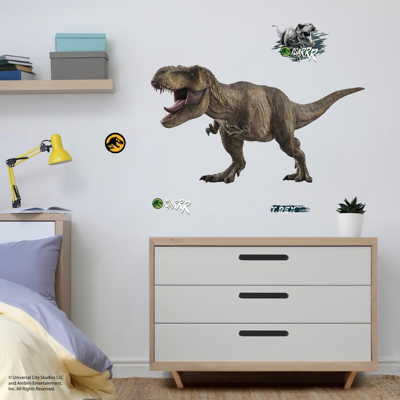 Jurassic Park T-rex Dinosaur Universal Studios Licensed Wall Decals ...