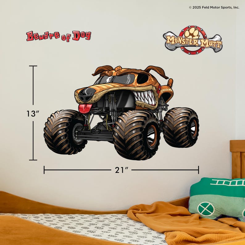 Monster Jam Wall Decals | Grave Digger, Megalodon, El Toro Loco, Zombie ...