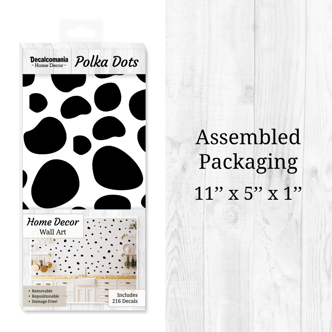 Dalmatian Black Dots Wall Decals Set of 216 Polka Dot Stickers ...