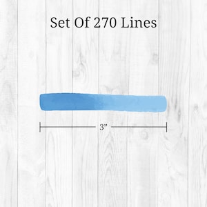 Small Blue Line Wall Decals - Set of 270 Boho Line Decals Removable ...