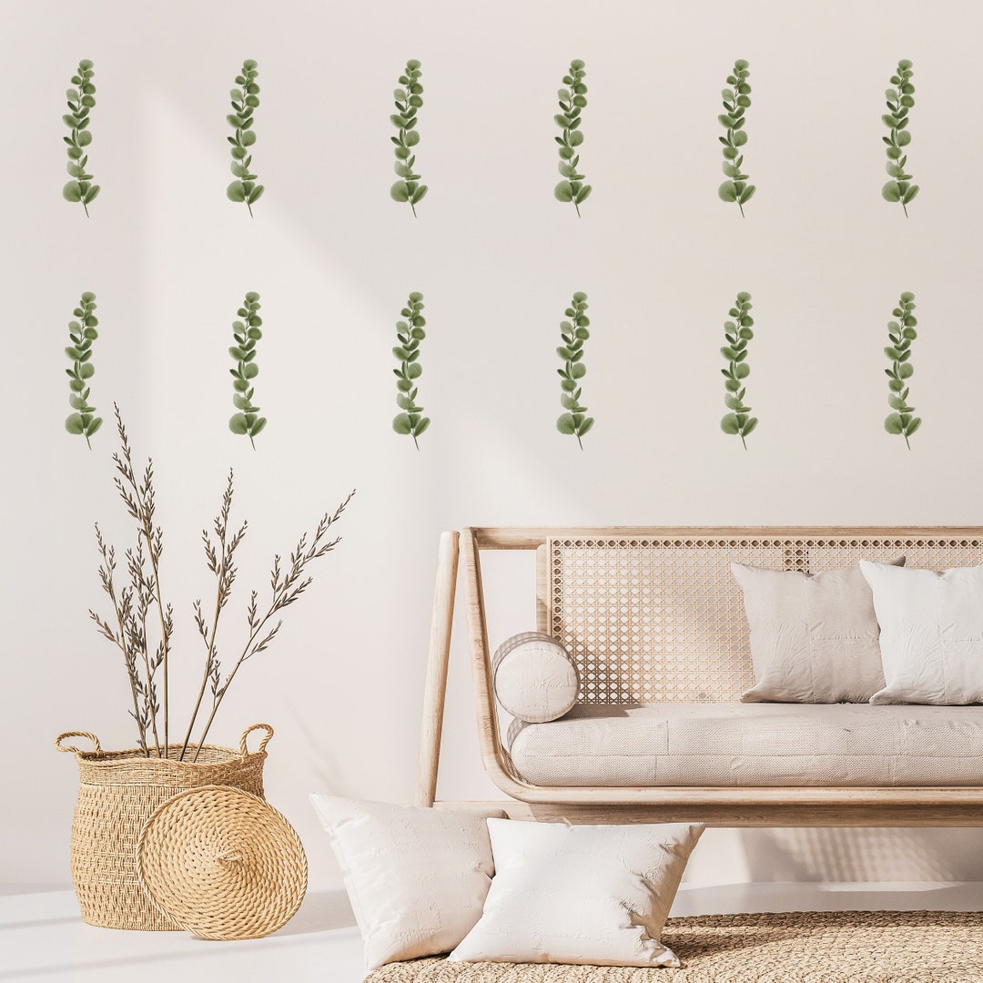 Eucalyptus Greenery Wall Decals Set of 16 Green Floral Stickers Peel ...