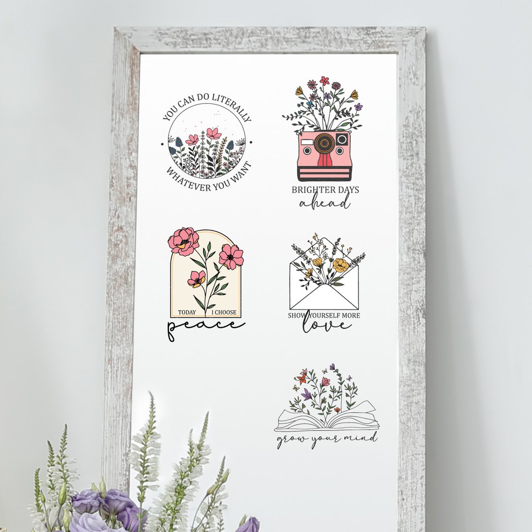 Floral Motivational Quotes Wall Decals - Inspiring Flower Designs for ...