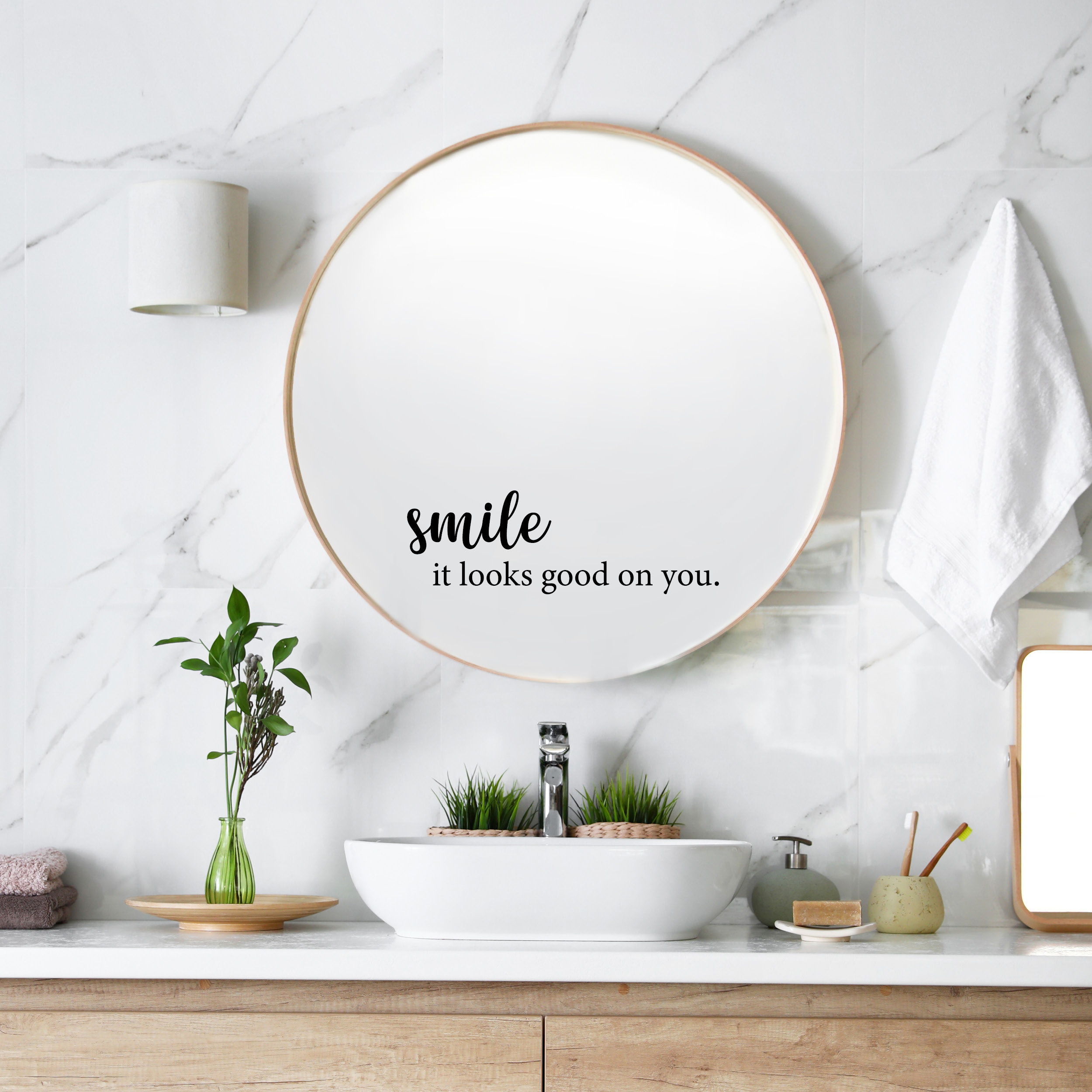 Motivational Mirror Decals Set of 6 Black Vinyl Quotes Be Amazing Today ...