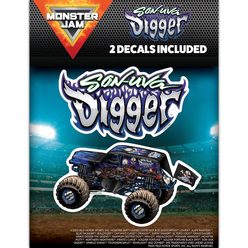 Son-uva Digger Monster Jam Vinyl Decals - Truck Stickers - Etsy