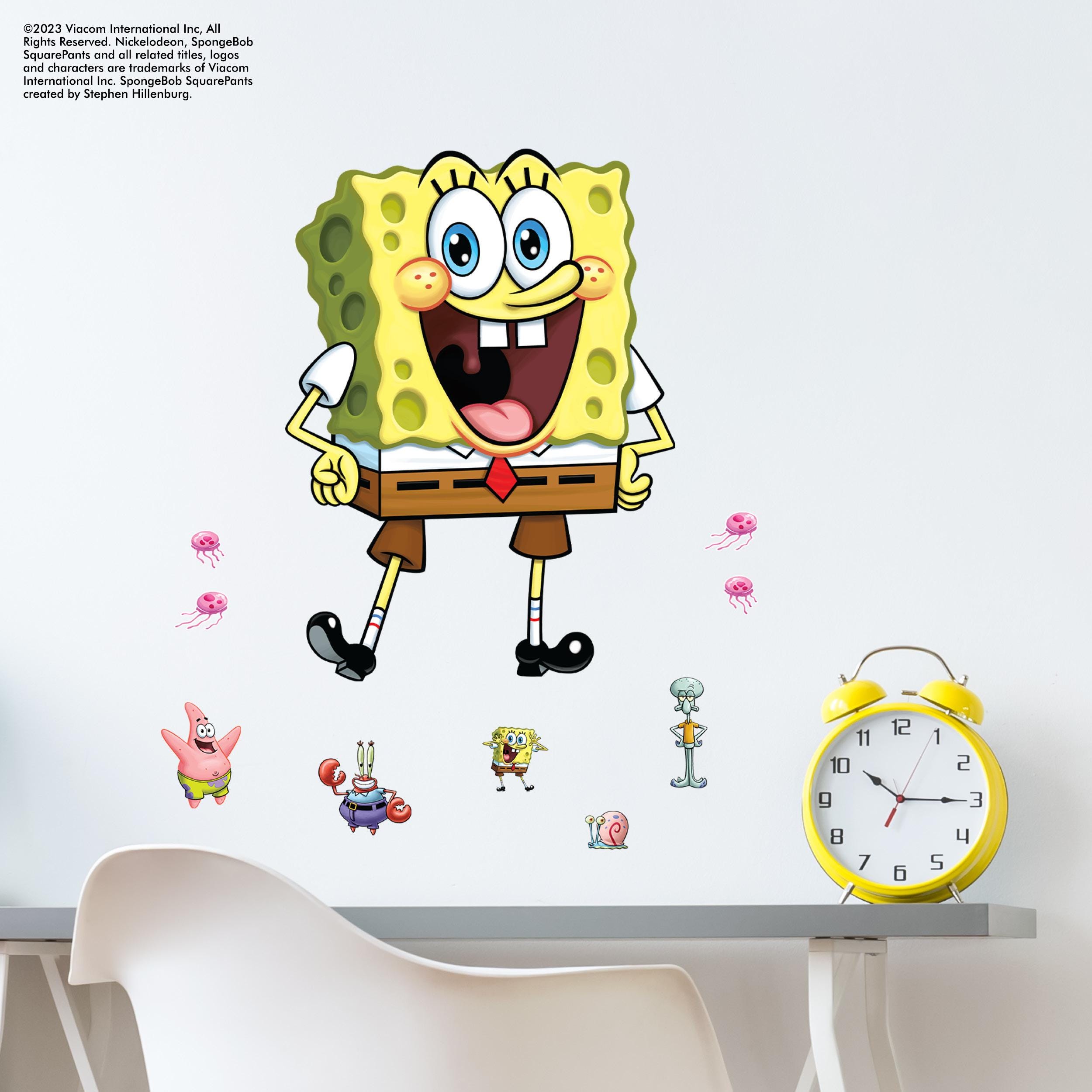 Spongebob Squarepants Nickelodeon Licensed Wall Decals Peel and Stick ...