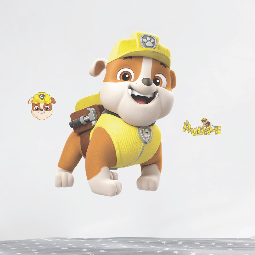 Wall Palz Nickelodeon Paw Patrol Wall Decal 21 Rubble Wall Stickers for ...