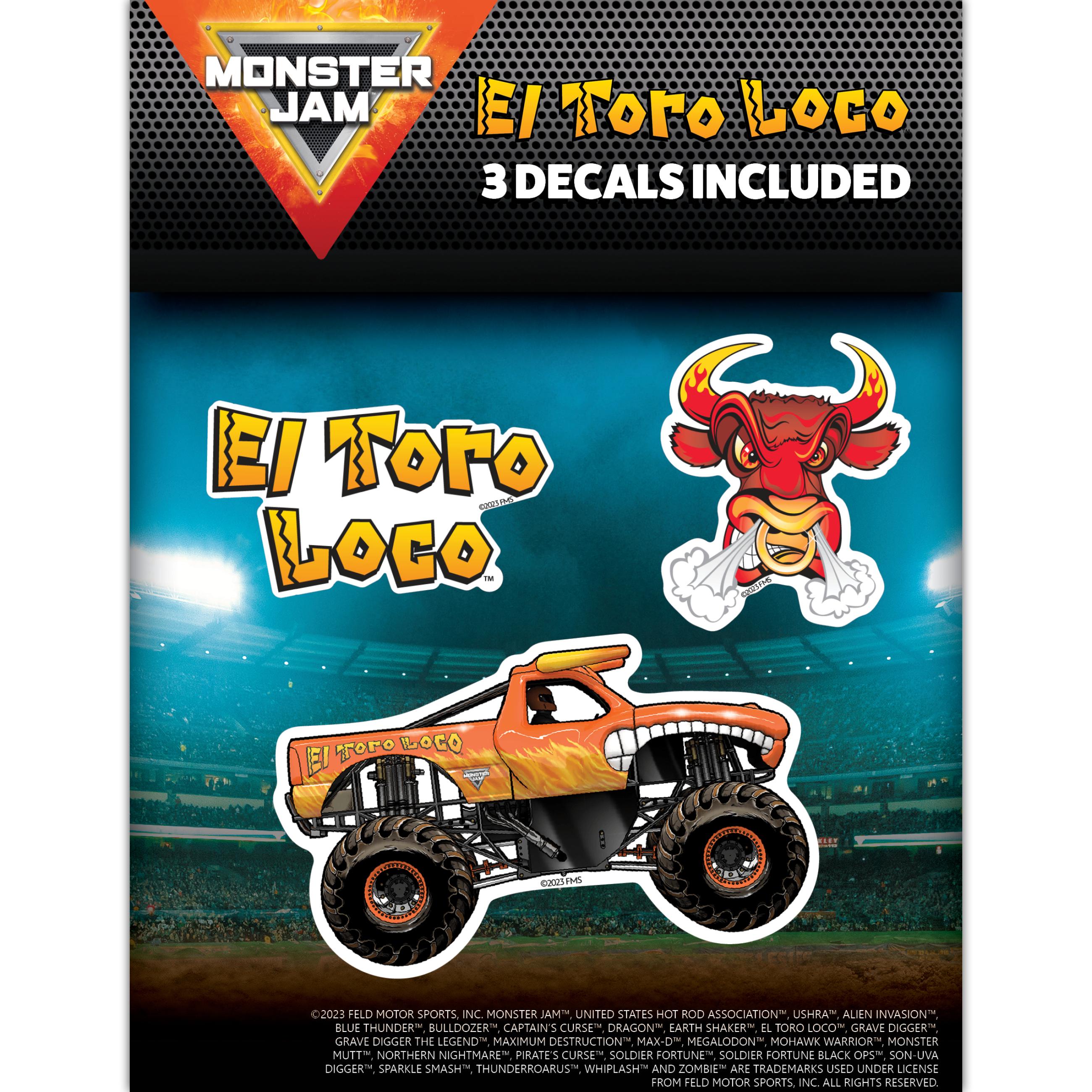 El Toro Loco Monster Jam Licensed Vinyl Decals - Monster Truck Stickers ...
