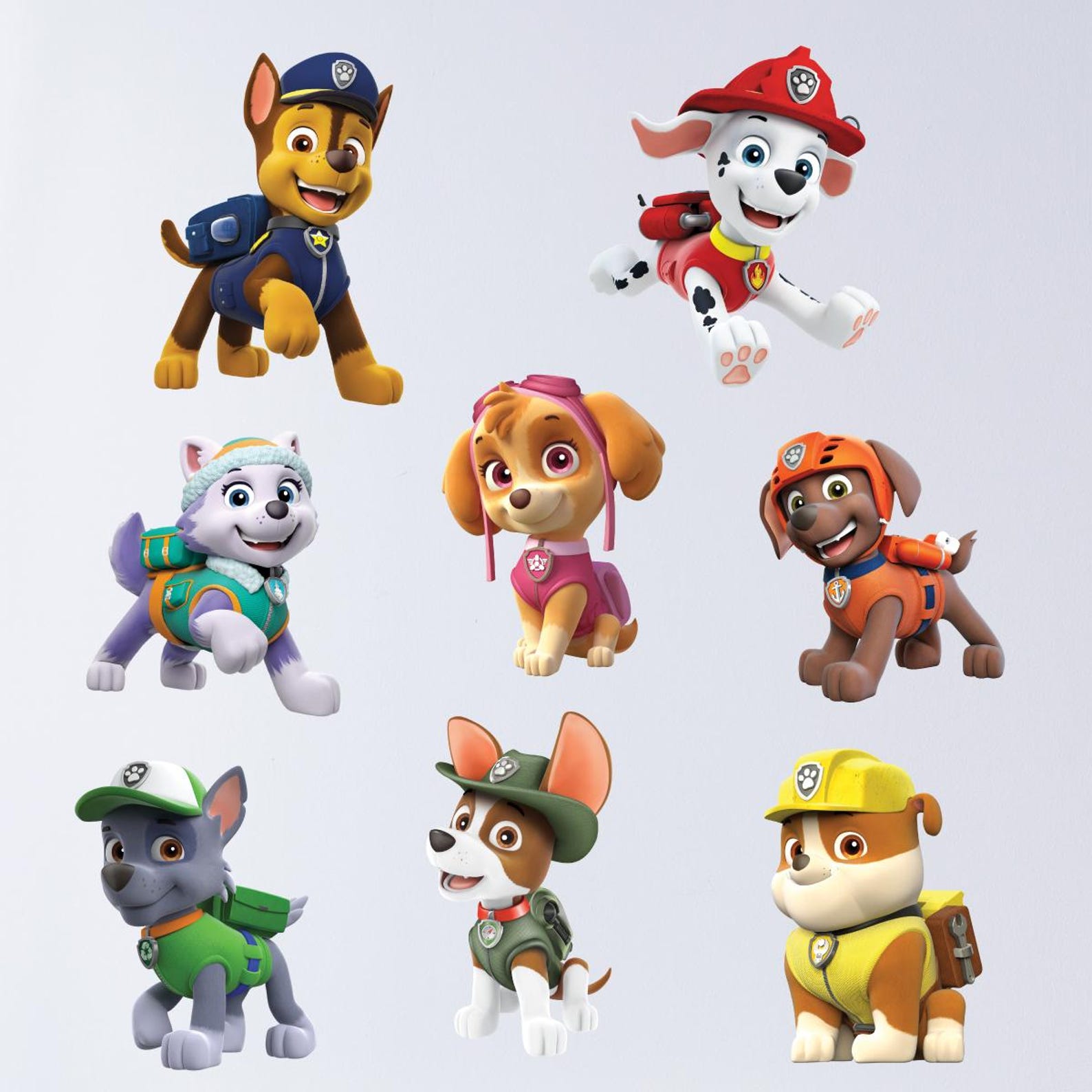 Paw Patrol Wall Decals With Augmented Reality | Chase, Marshall, Skye ...