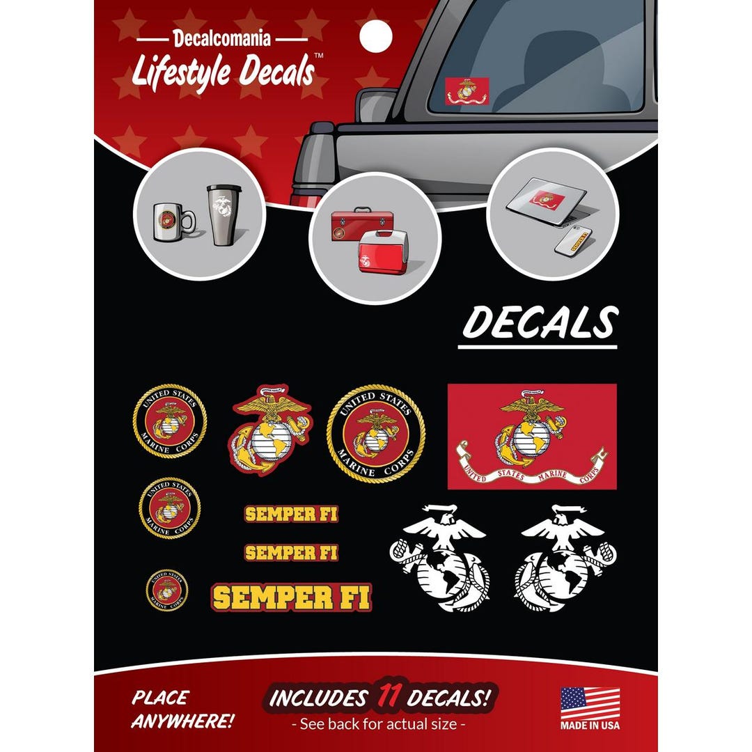 USMC Marine Corps Officially Licensed Vinyl Decals Stickers Car Truck ...