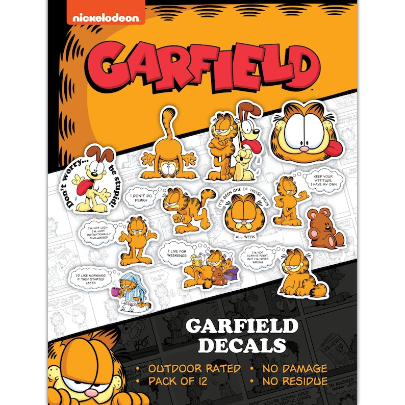 Garfield Odie Pooky Nickelodeon Licensed Vinyl Decals for Laptop ...