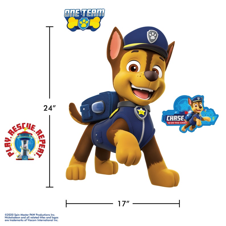 Wall Palz Nickelodeon Paw Patrol Wall Decal - Chase Wall Stickers for ...