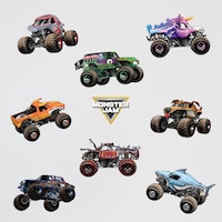 Monster Jam Wall Decals | Grave Digger, Megalodon, El Toro Loco, Zombie ...