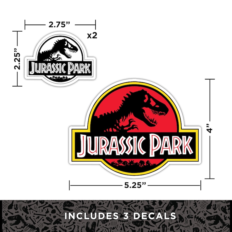 Jurassic Park Licensed Decals - Waterproof Vinyl Stickers for Car Truck ...