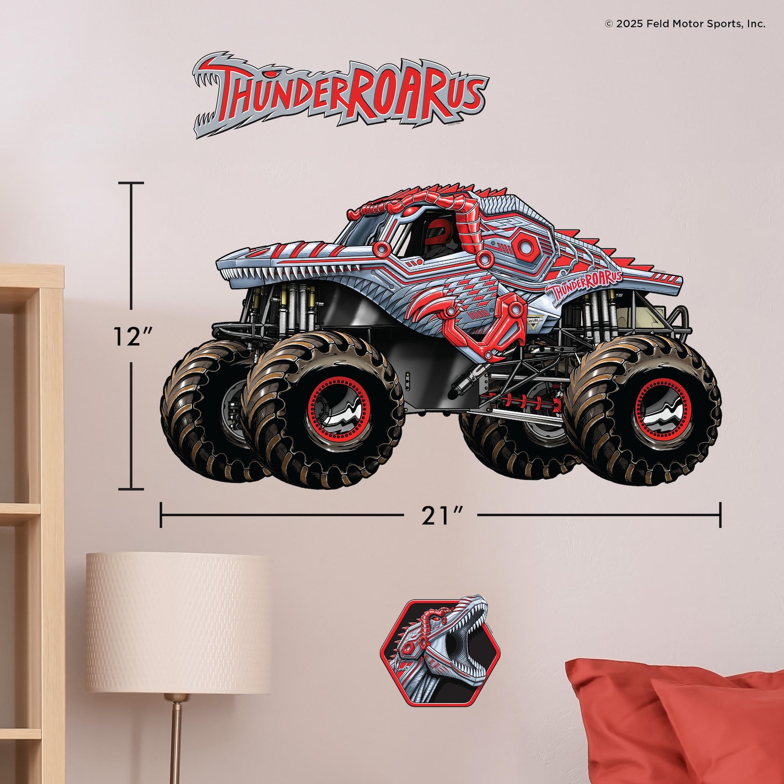 Monster Jam Wall Decals | Grave Digger, Megalodon, El Toro Loco, Zombie ...