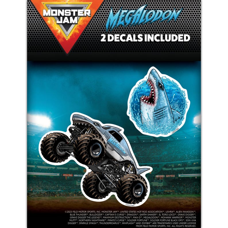 Megalodon Monster Jam Vinyl Decals: Truck Stickers - Etsy