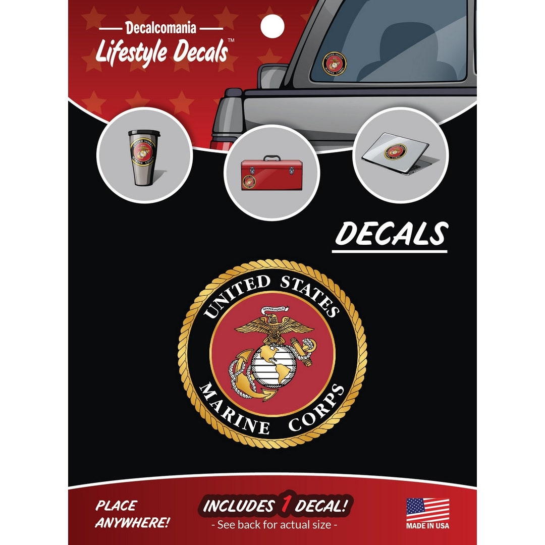 Marine Corps Chrome Logo Decal 5.5 Vinyl USMC Licensed Military Car ...