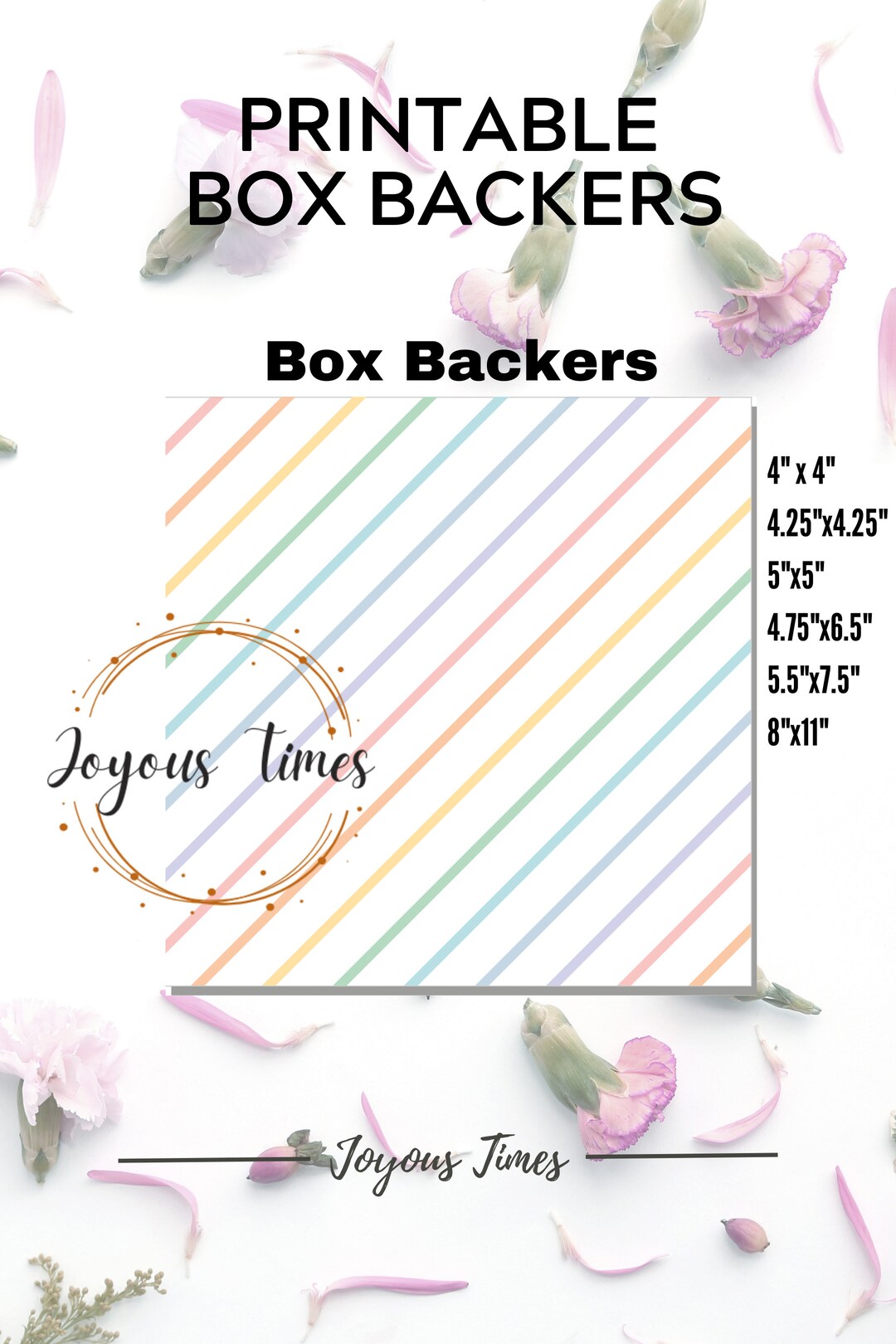 Box BACKER Printable Rainbow Candy Cane Box Background Packaging Cookie ...