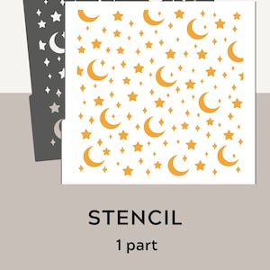 Digital STENCIL Moon Star Stencil Sky Stencil Crescent Stencil ...